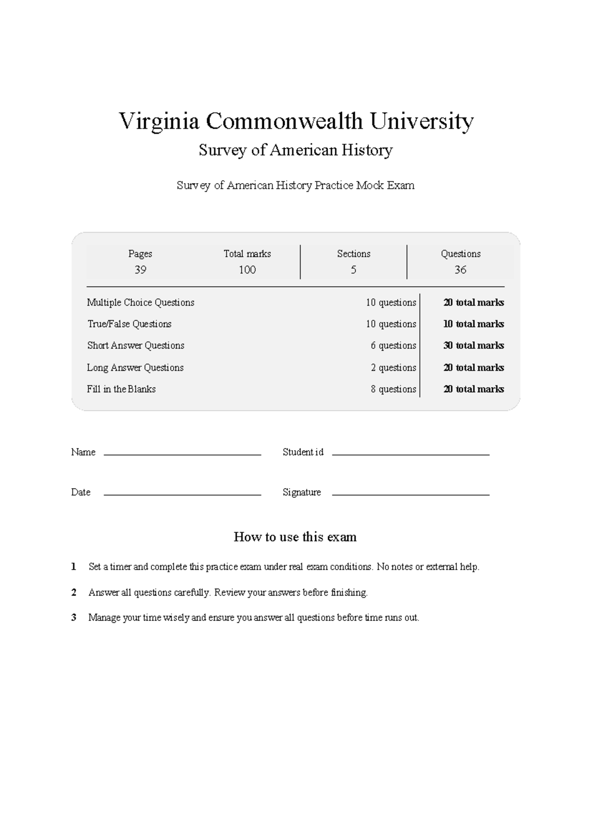 HIST 104 Survey of American History Practice Mock Exam 2026 - Studocu