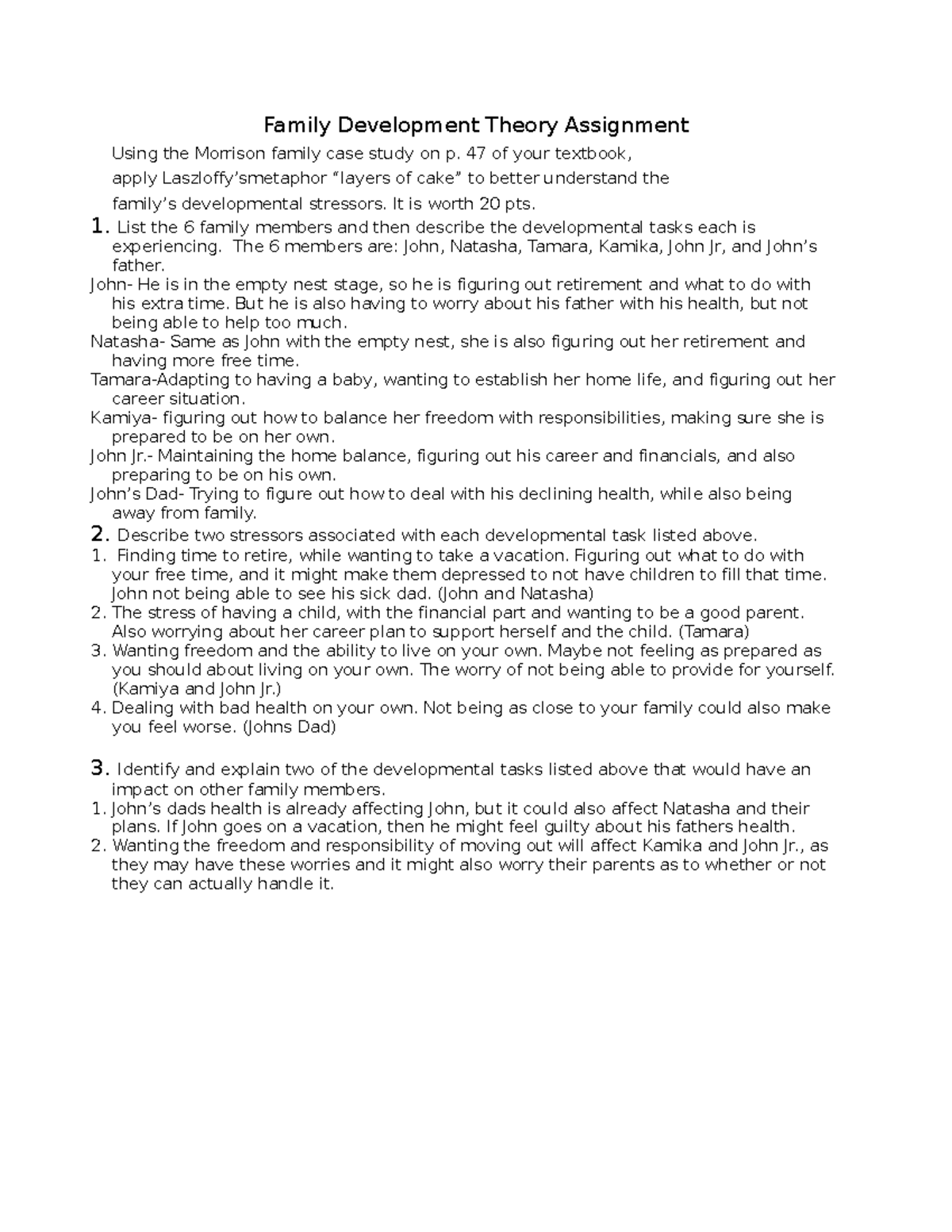 Family Development Theory Assignment: Applying Laszloffy's Cake ...