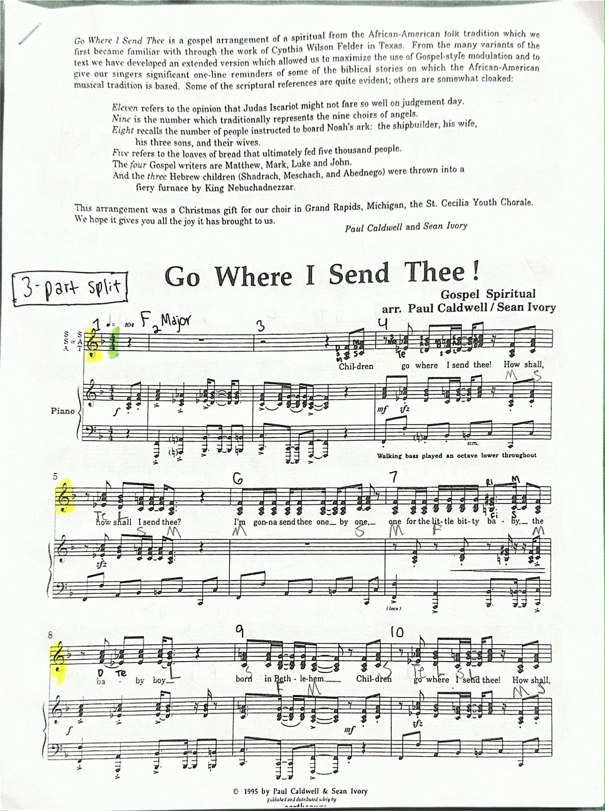 Go Where I Send Thee: Gospel Arrangement for Choir (F 104) - Studocu