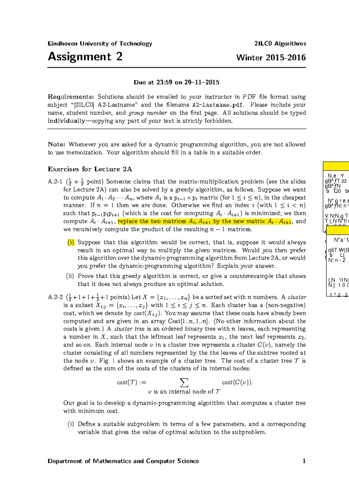 2ILC0-A2-15 Assignment: Dynamic Programming & Algorithm Design Insights ...