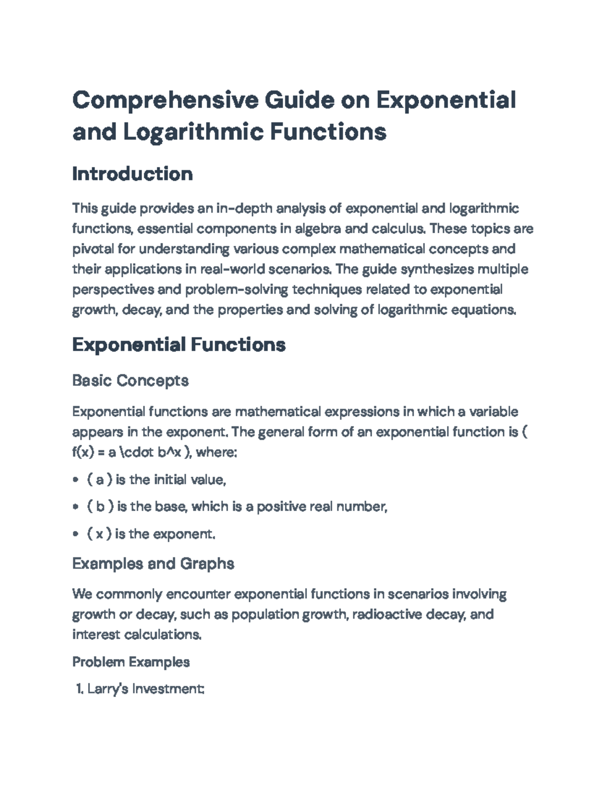 Comprehensive Guide On Exponential And Logarithmic Functions Math 101