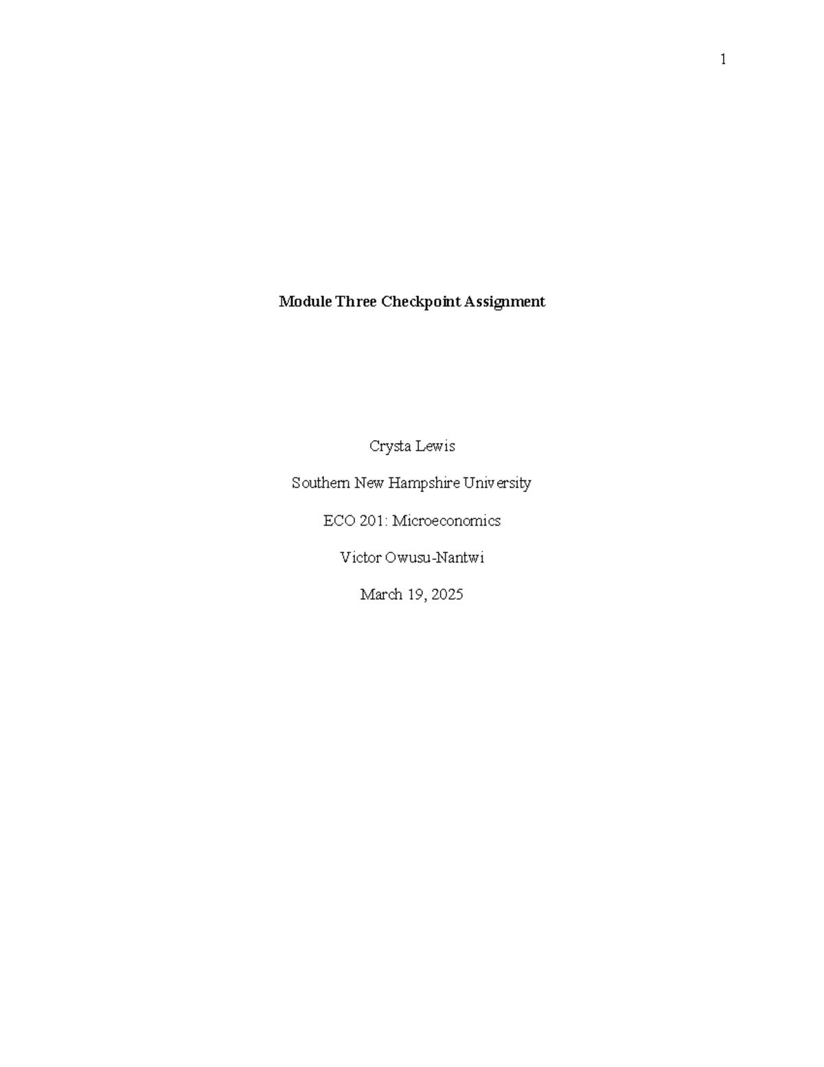 ECO 201 Module Three Checkpoint Assignment Template - Module Three ...