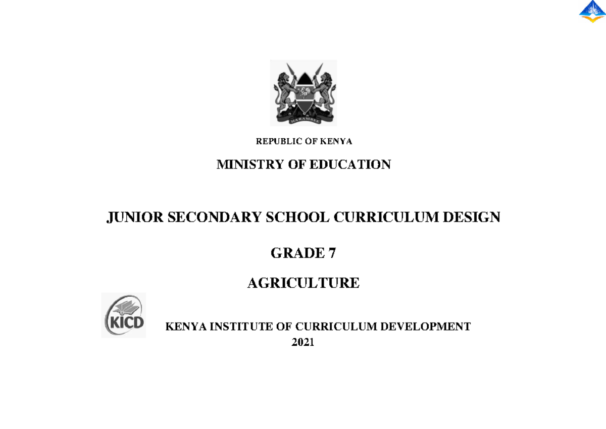 CD 7 - Agriculture Curriculum Design for Junior Secondary Education ...