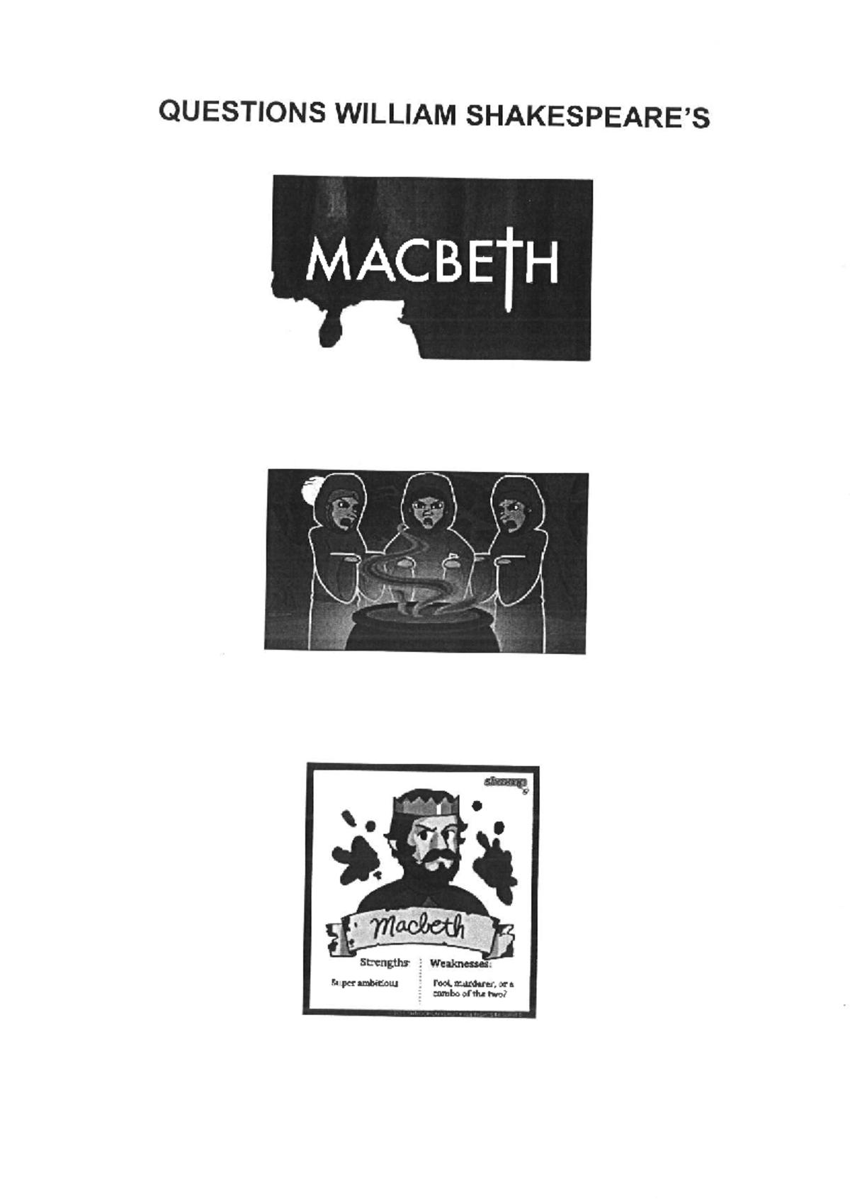 Assignments for Macbeth (ENG 101) - Study Guide and Discussion ...
