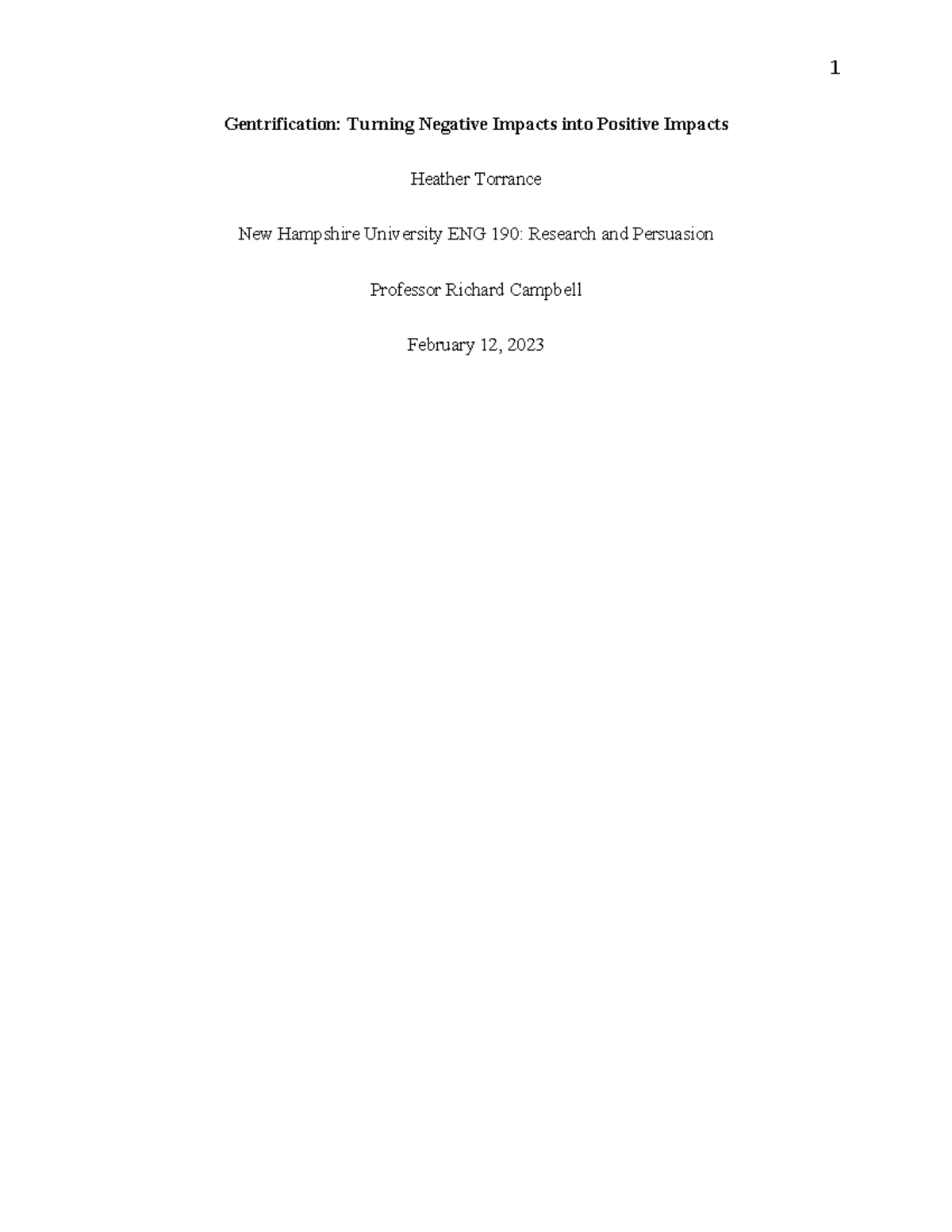ENG 190 Final Project: Gentrification's Impact on Urban Development ...