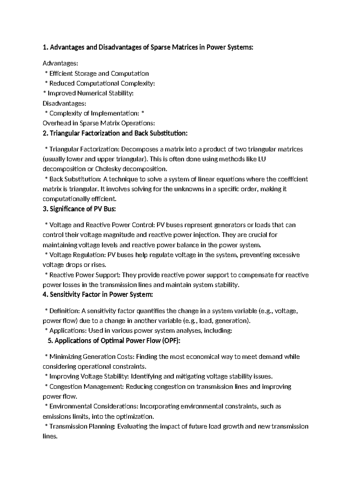 ME 101: Advantages & Applications of Sparse Matrices in Power Systems ...