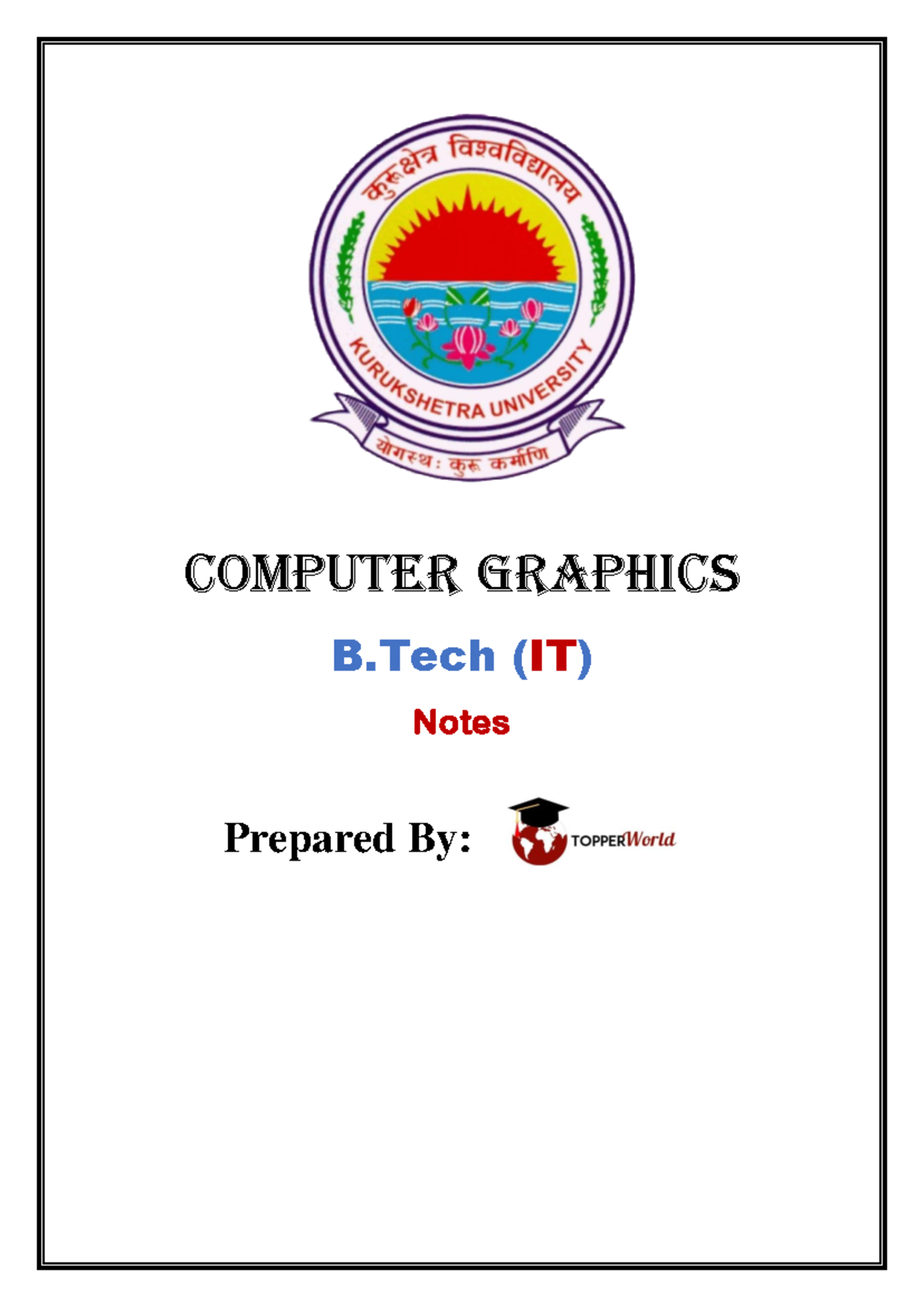 KUK IT Computer Graphics Lecture Notes on Transformations and ...