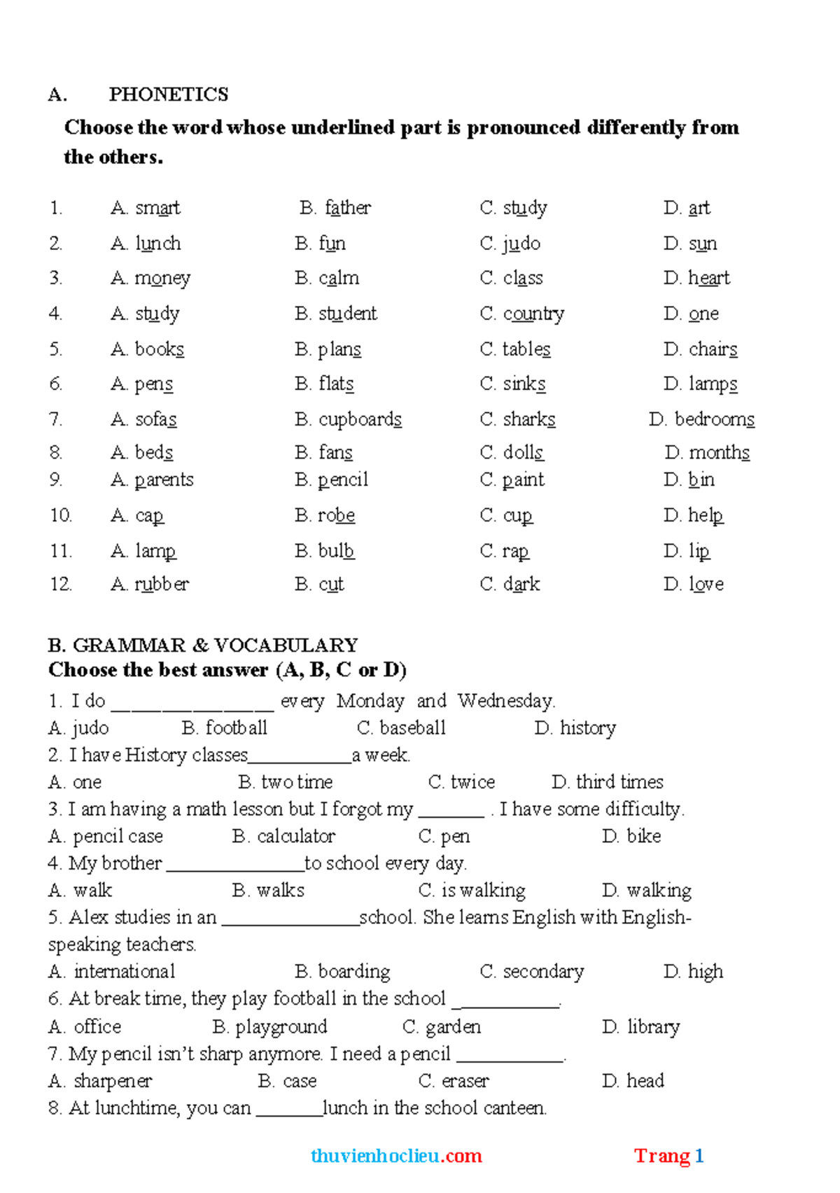 Phonetics & Grammar Practice: BTVN 6 - Advanced Exercises - Studocu