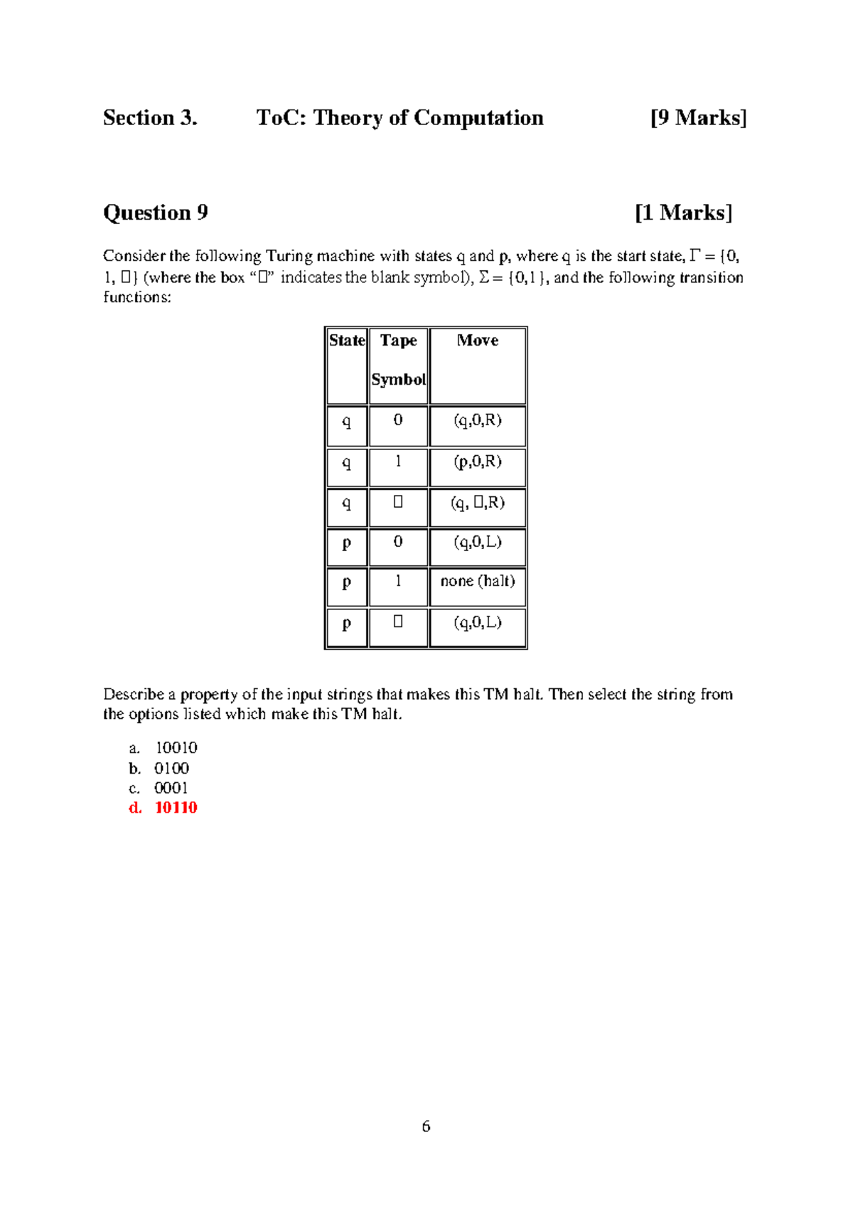 CSC3003S 2023 Test 2 Memo: Theory of Computation Questions 9-11 - Studocu