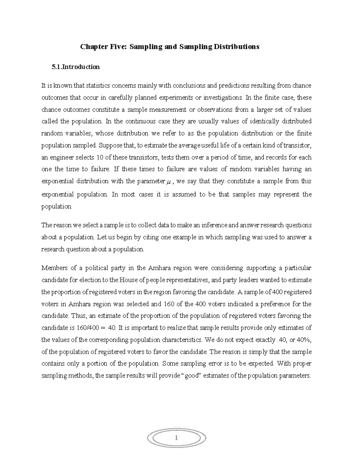 Chapter 5: Sampling Techniques and Distributions in Statistics - Studocu
