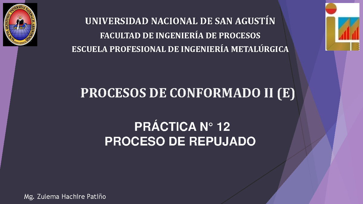 Practica N° 12 Proceso DE Repujado - PROCESOS DE CONFORMADO II (E ...