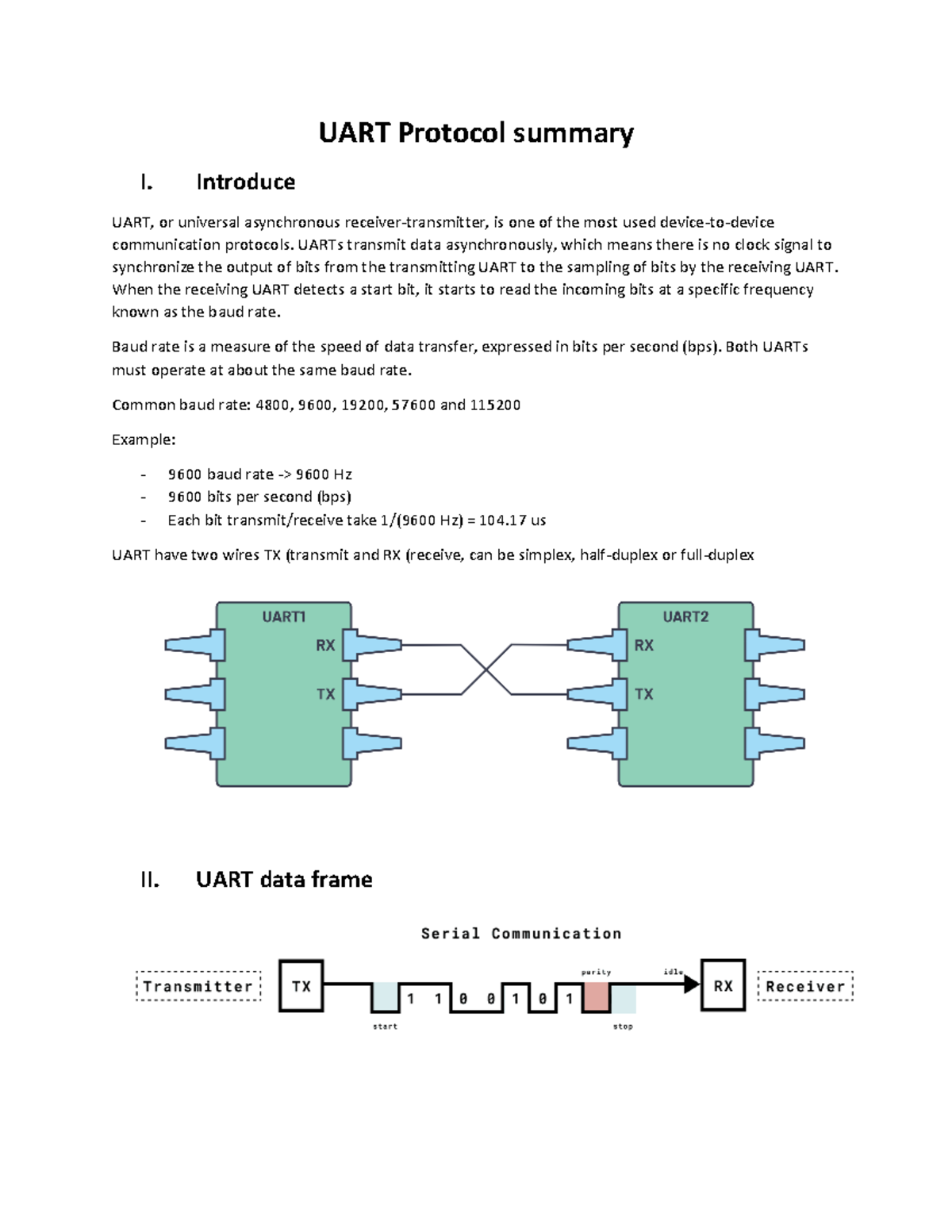 UART Protocol Summary - Overview and Key Concepts - Studocu