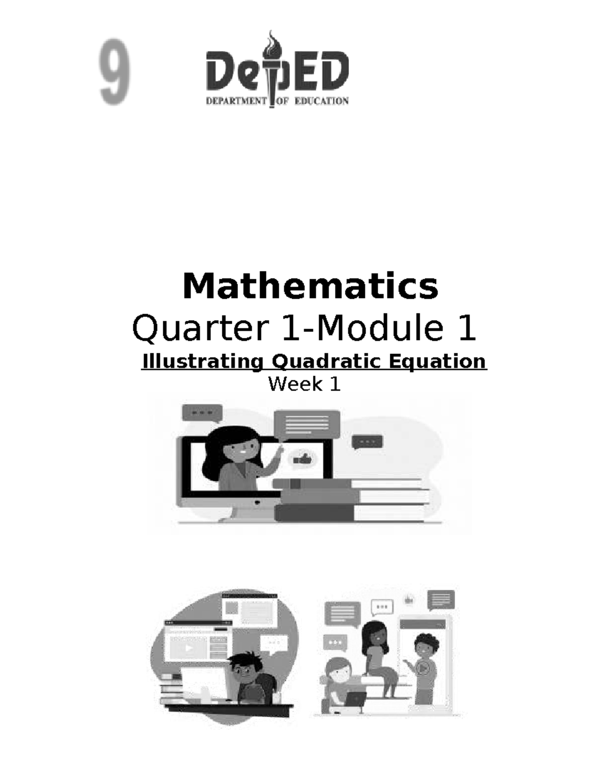 Mathematics GRADE 9 Quarter 1 Module 1: Quadratic Equations - Studocu