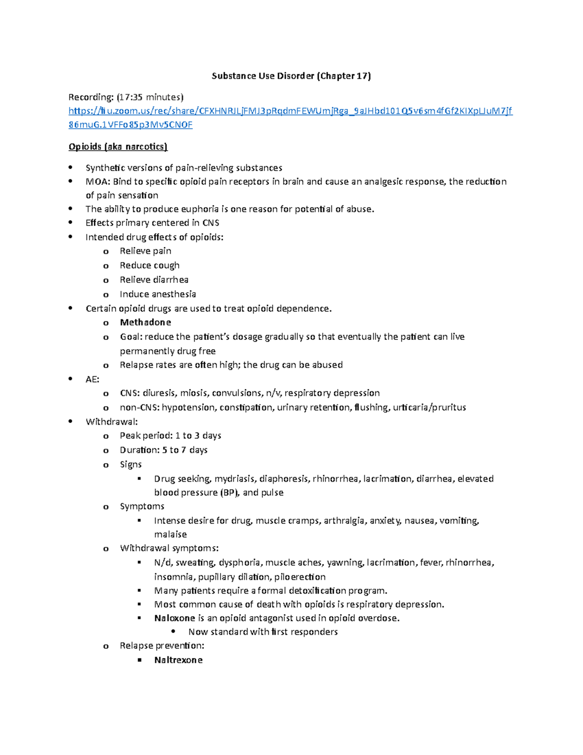Chapter 17: Overview of Substance Use Disorders and Treatments - Studocu