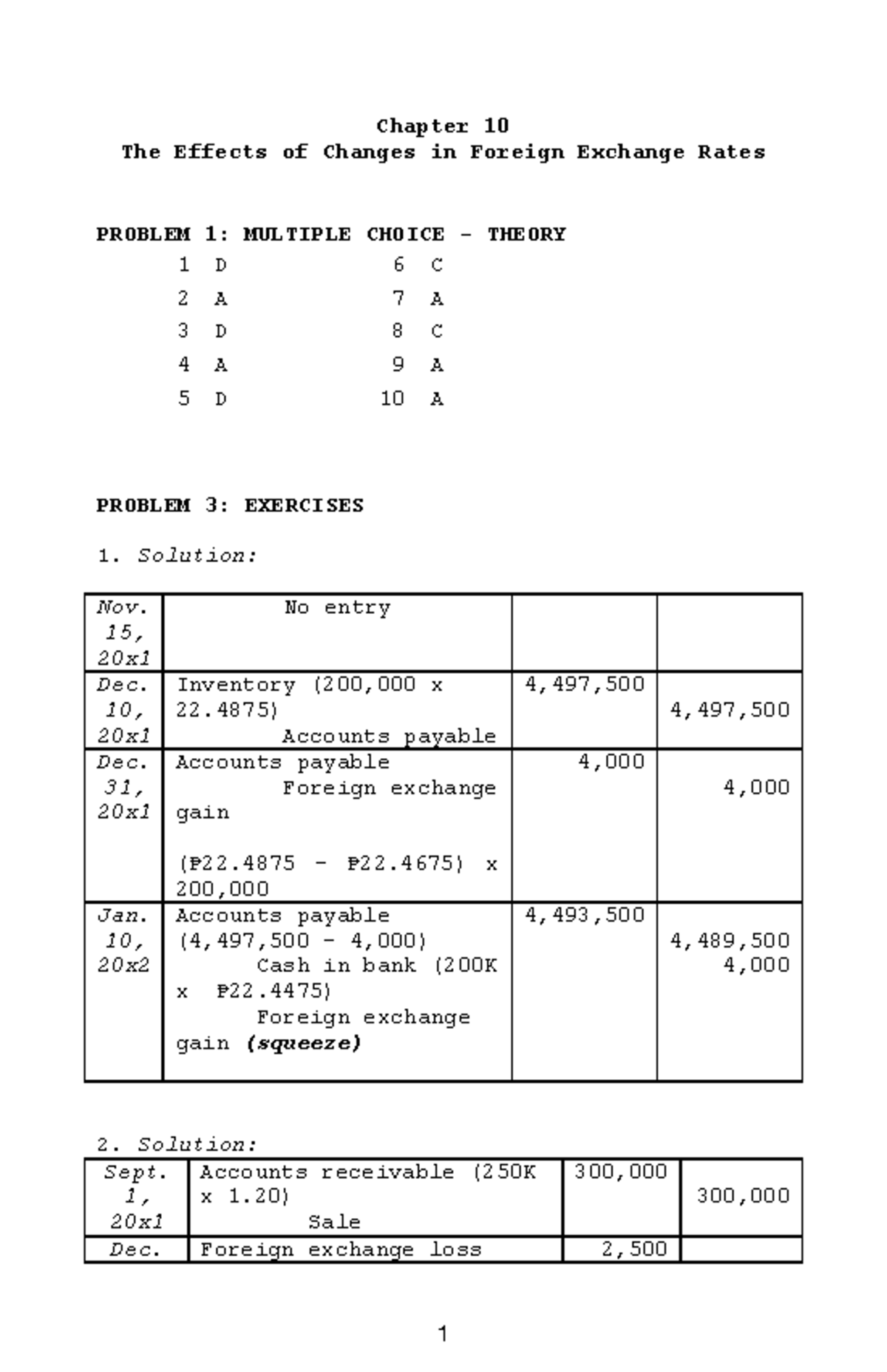 Chapter 10: Effects of Foreign Exchange Rate Changes in Currency - Studocu