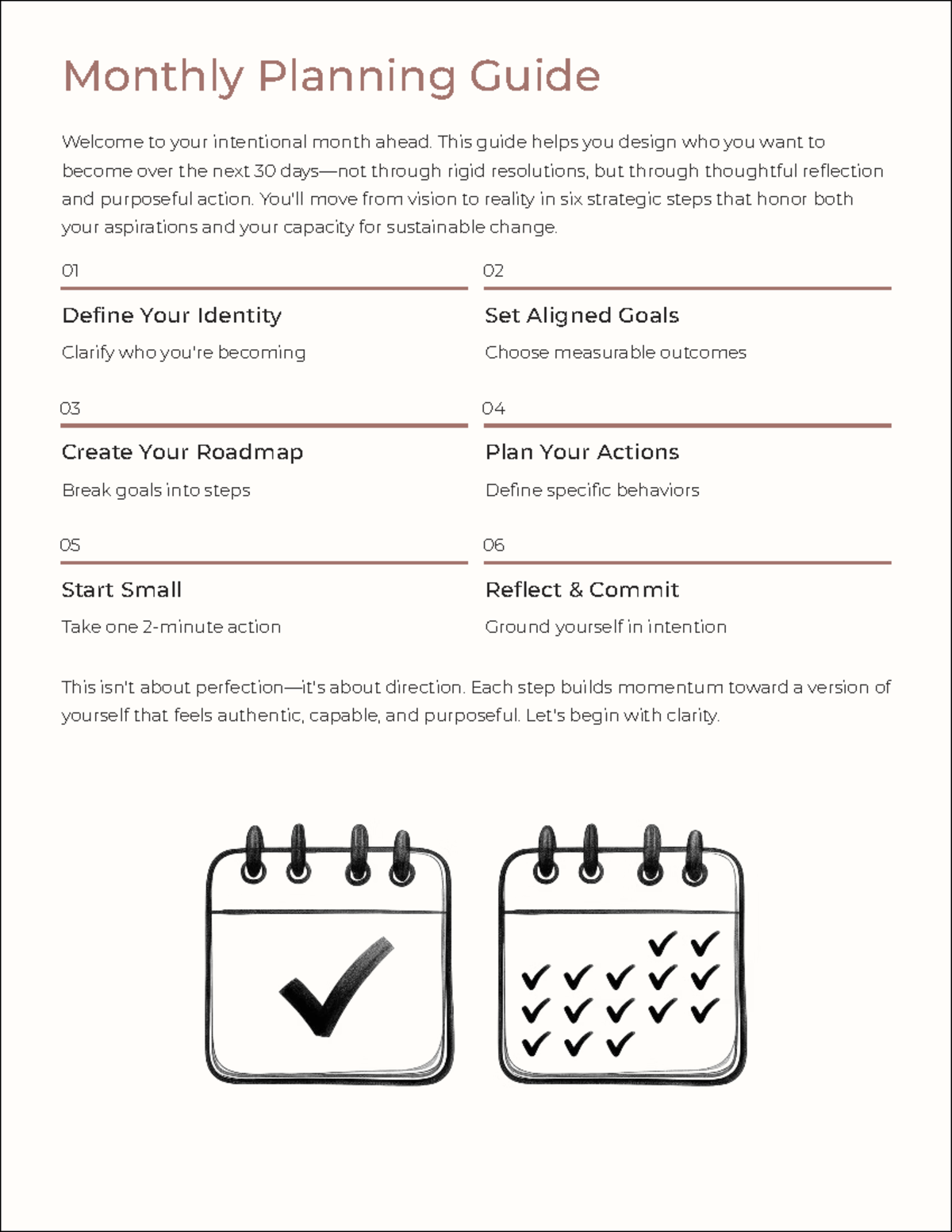 Monthly Planning Guide: Intentional Steps for Self-Discovery - Studocu