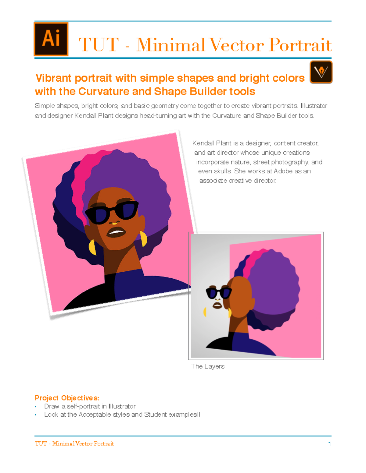1 Minimal Vector Portrait - TUT - Minimal Vector Portrait Vibrant ...