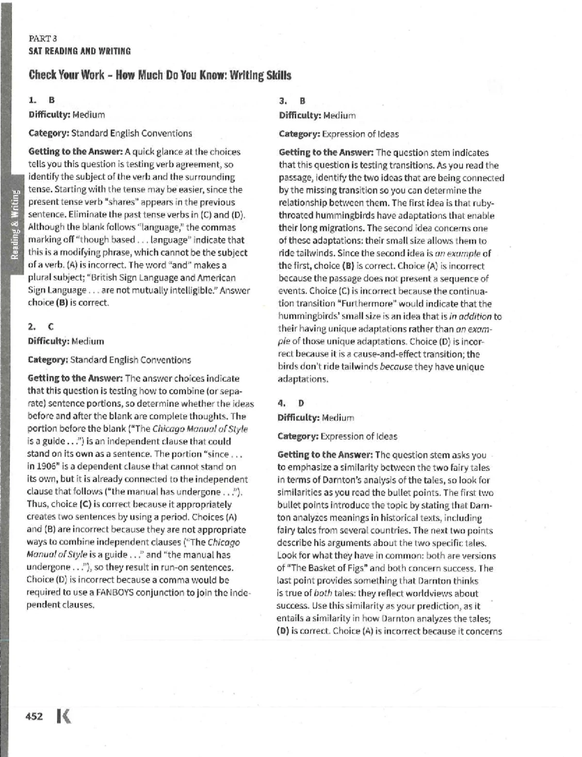 Key Chapter 17 - SAT Reading & Writing Practice Questions - Studocu