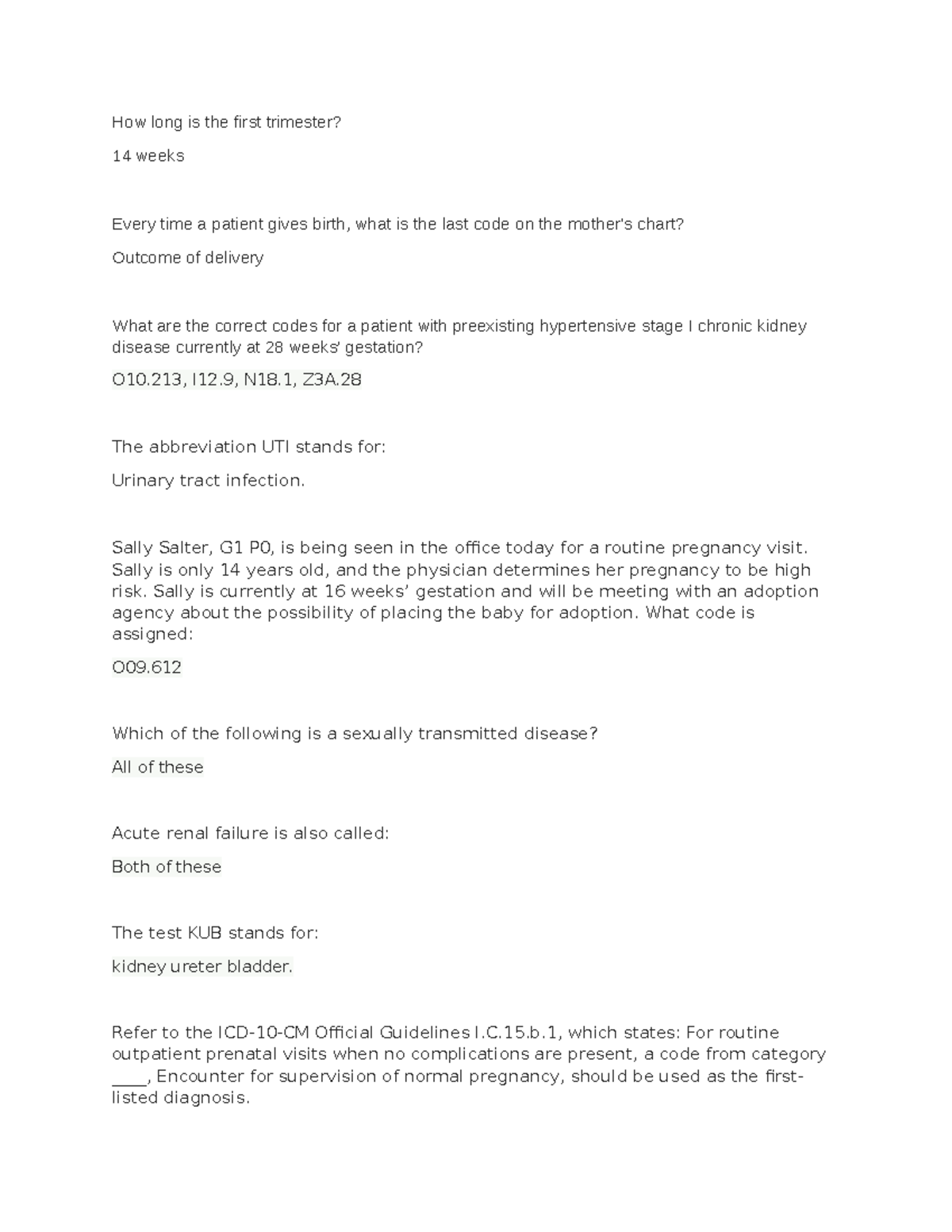 Unit 9 Lab Assignment - Unit 9 Lab - How long is the first trimester? 14 weeks Every time a ...