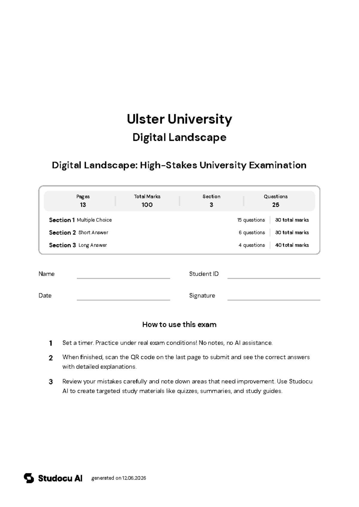 BMG814 Final Exam: Digital Landscape Overview - Studocu