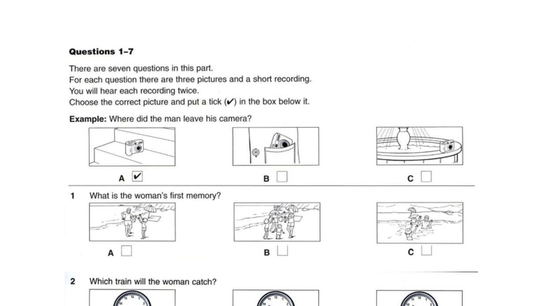 LP1 - Listening Practice Questions with Pictures and Recordings - Studocu