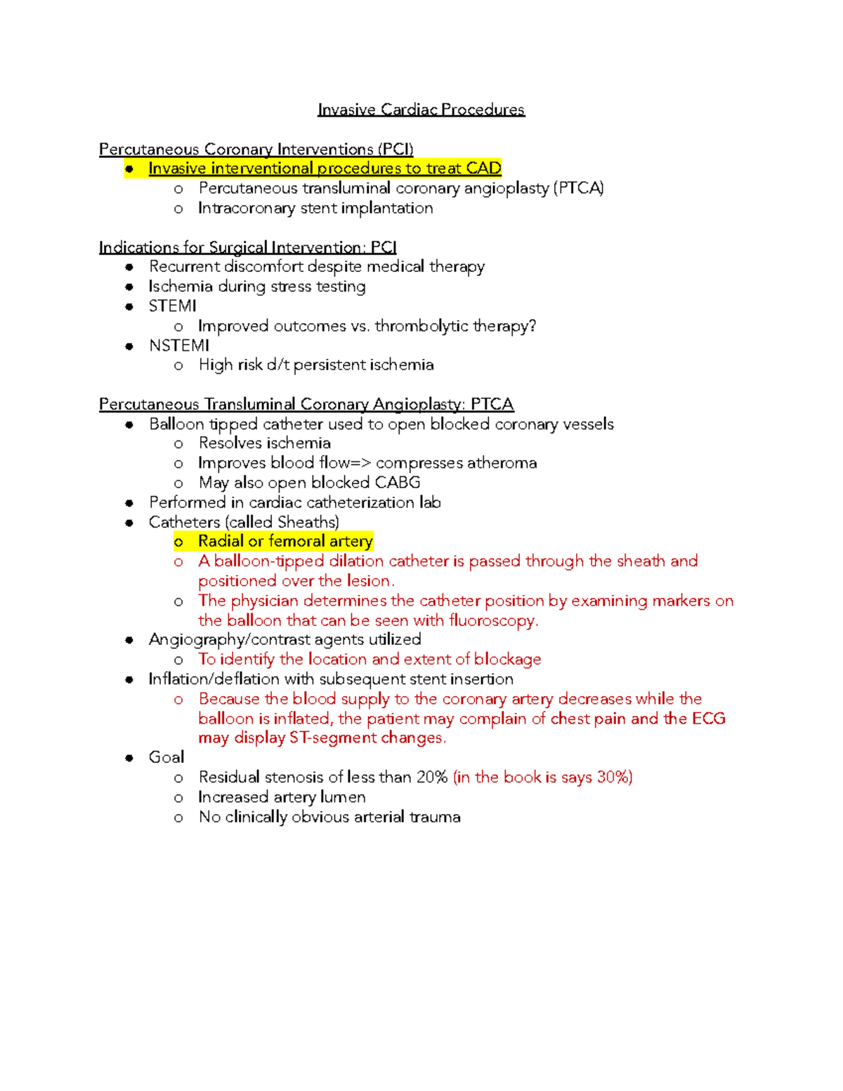 Invasive Cardiac Procedures: PCI and CABG Overview for Med Students ...