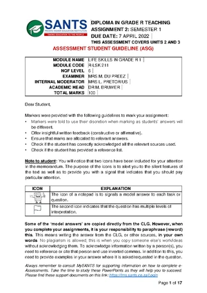 CAPS Life Skills Curriculum Overview - Diploma in Grade R - Studocu