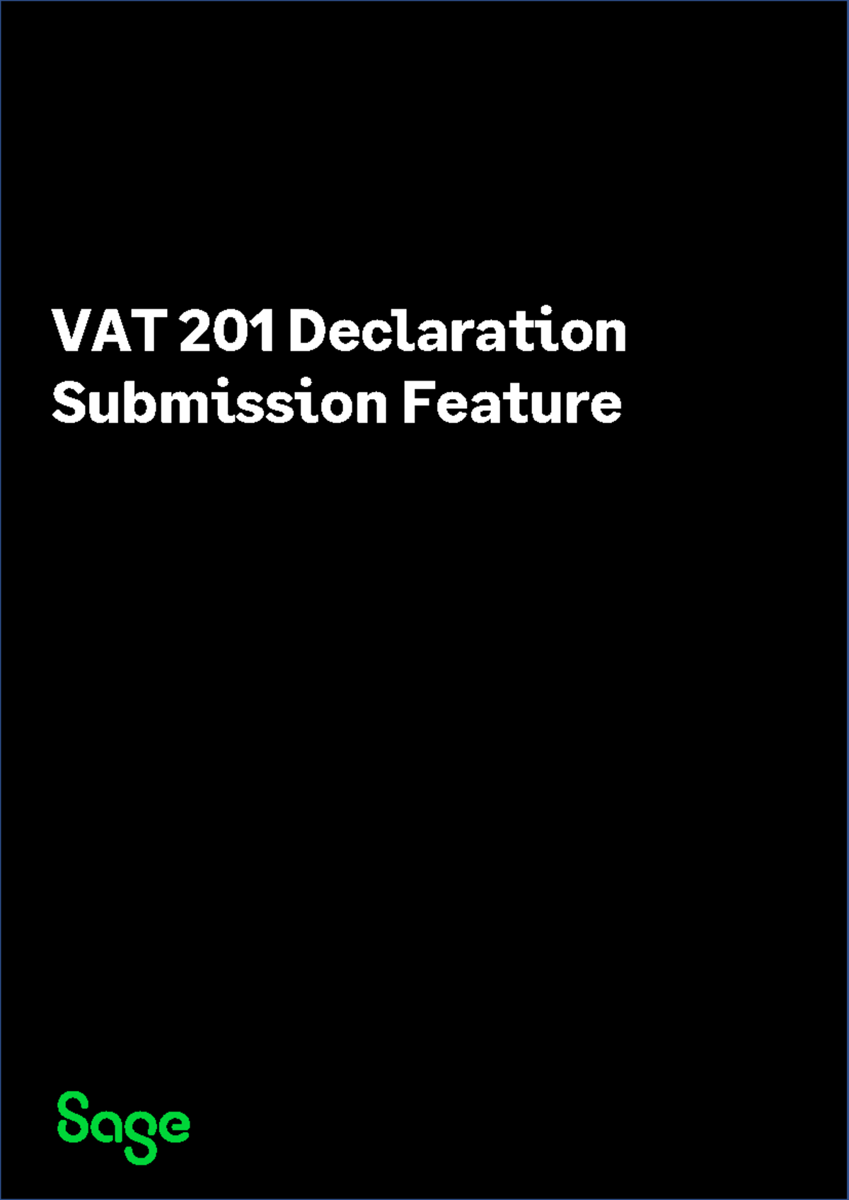 VAT 201 Declaration Submission Guide for Sage 200 Evolution - Studocu