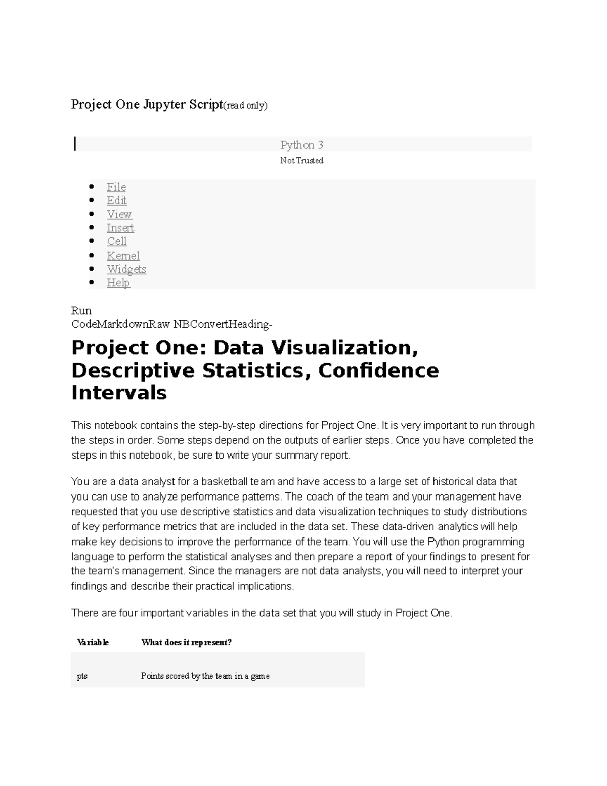 Project One: Data Analysis & Visualization for Basketball Performance ...