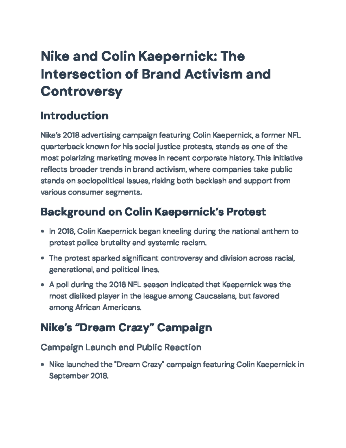 Nike's "Dream Crazy" Campaign: Brand Activism & Market Reactions ...