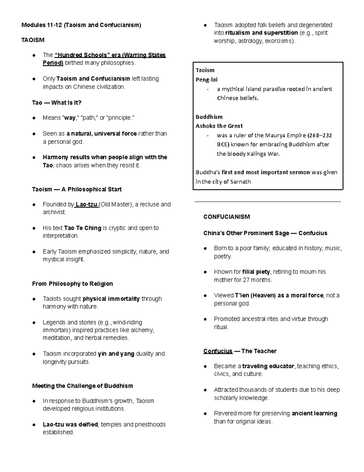 Religions Overview: Taoism, Confucianism, Shintoism, Judaism, Islam ...