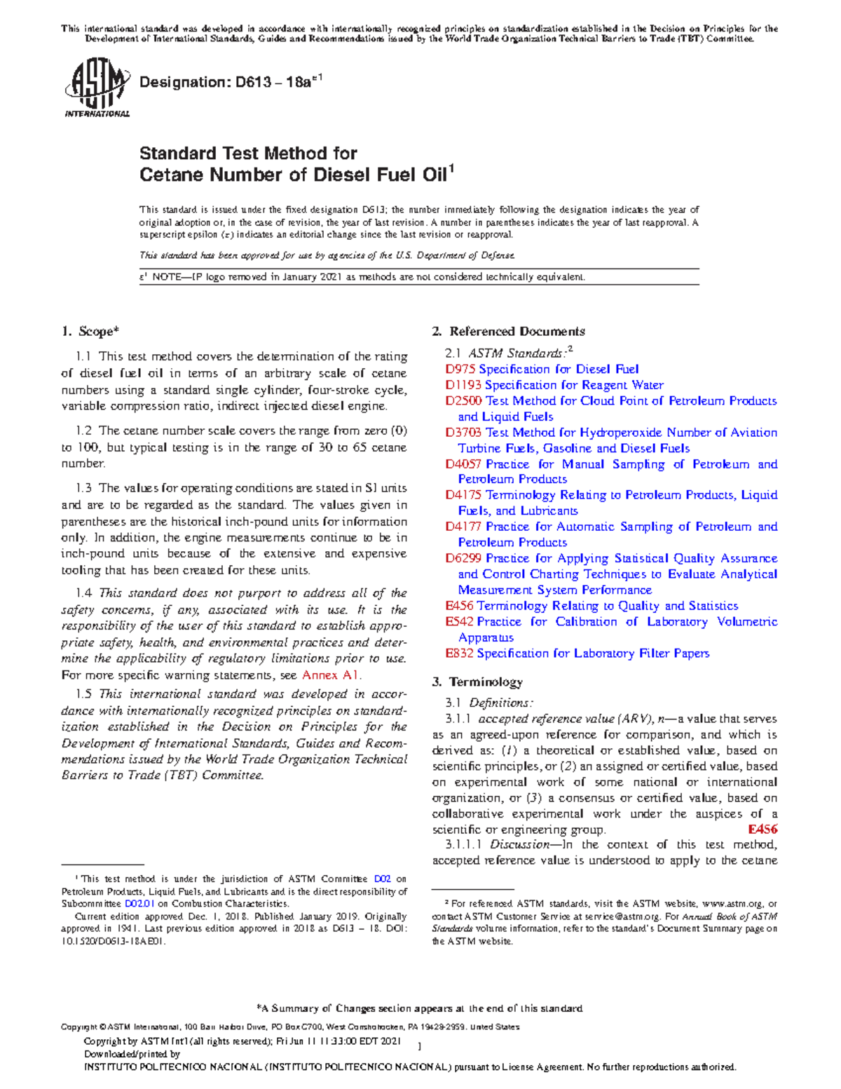 ASTM D613 - ASTM D613 - Designation: D613 − 18a ́ 1 Standard Test ...