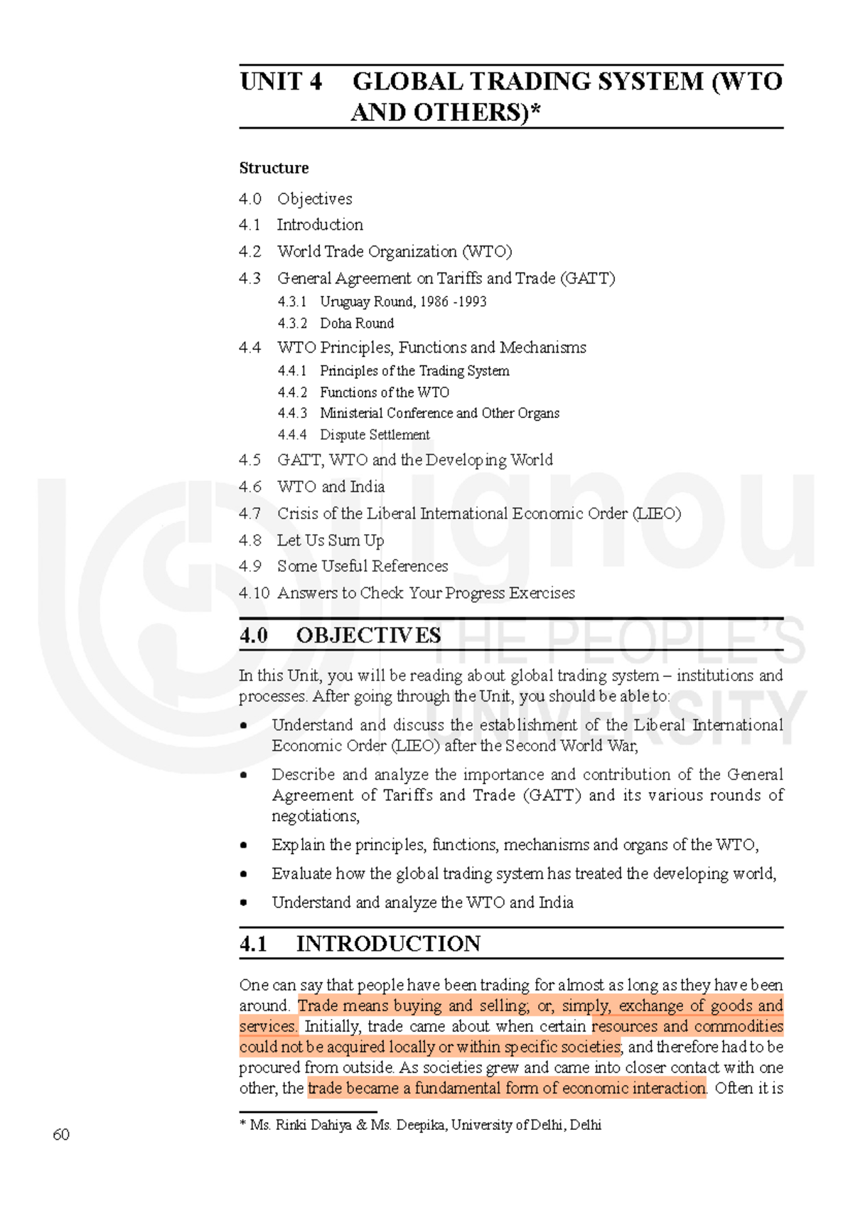 WTO: Key Insights and Perspectives for POL SEM 3 - Studocu