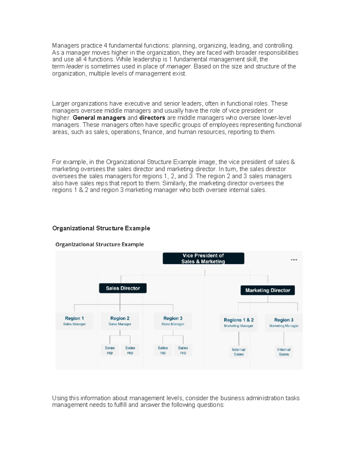 Discussion of Management Functions in Week 1: Planning & Organizing - Studocu