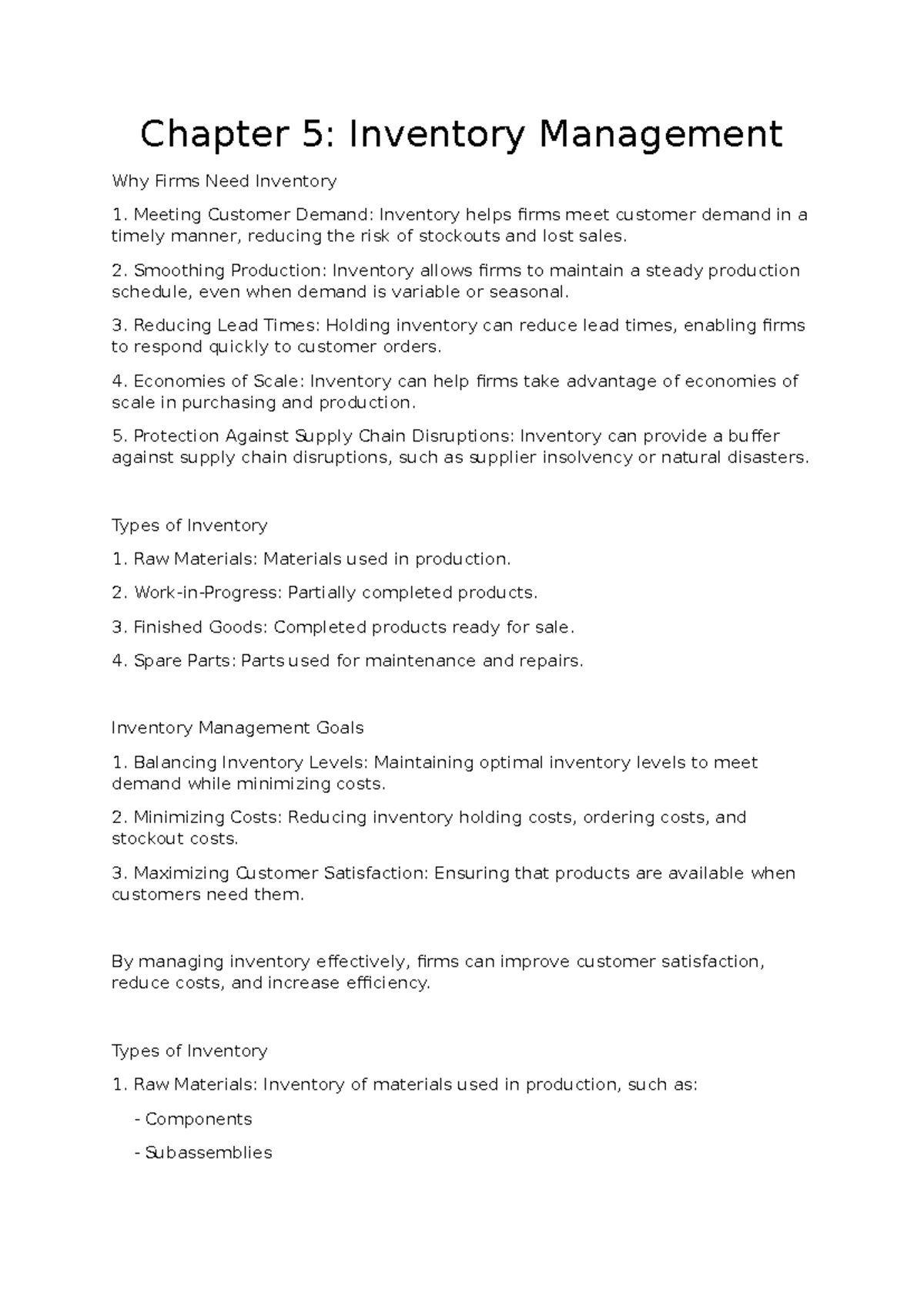 Chapter 5: Inventory Management - Importance, Types, and Strategies ...