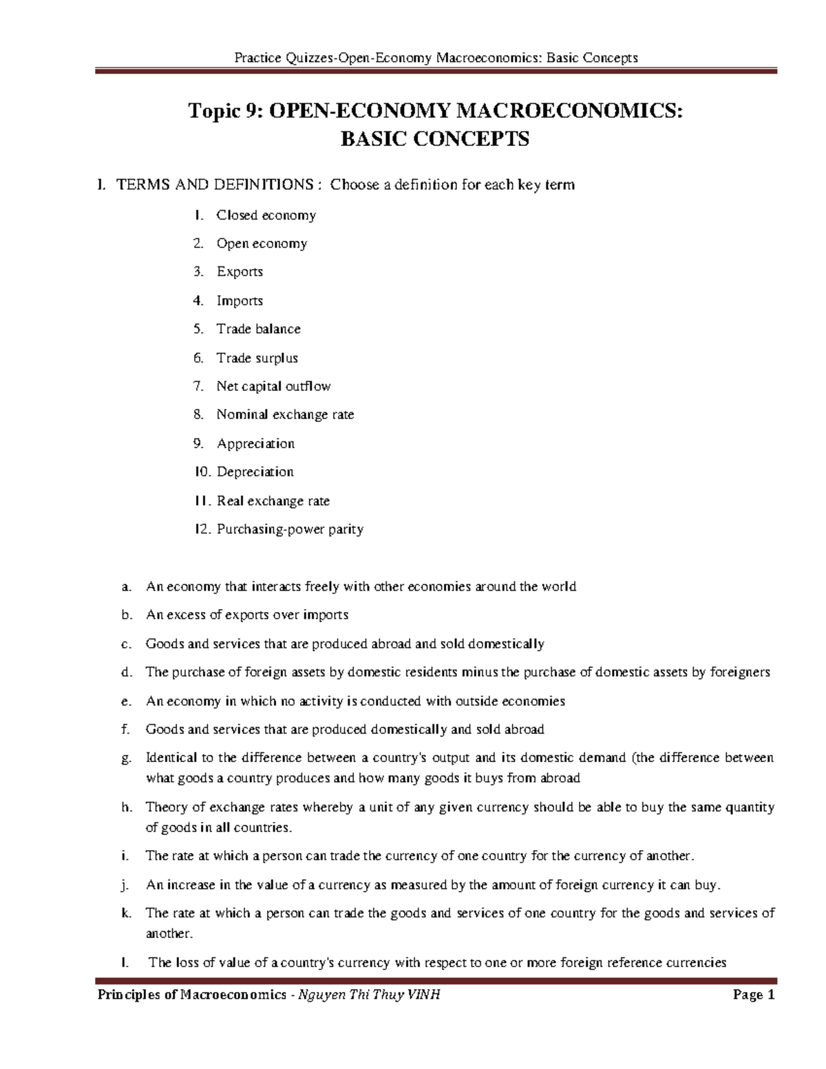 Practice Quizzes Topic 9-C31 - Practice Quizzes-Open-Economy ...