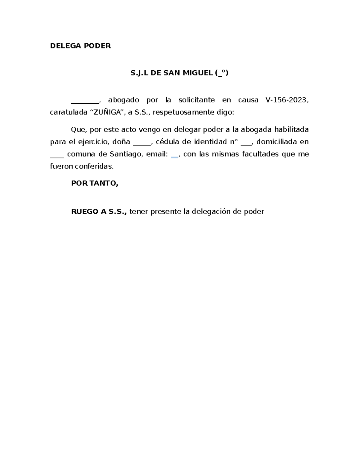 Delega Poder - derecho de familia - DELEGA PODER S.J DE SAN MIGUEL ...