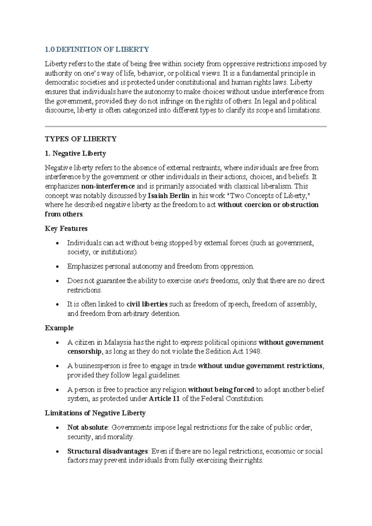 Sample Topic 2 - Intro to Fundamental Liberties (Constitutional LAW II ...