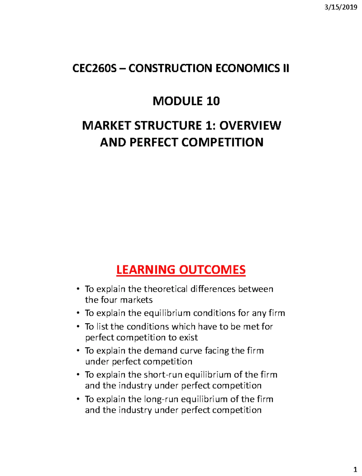 LU8 - Overview of Market Structure & Perfect Competition Worksheets ...