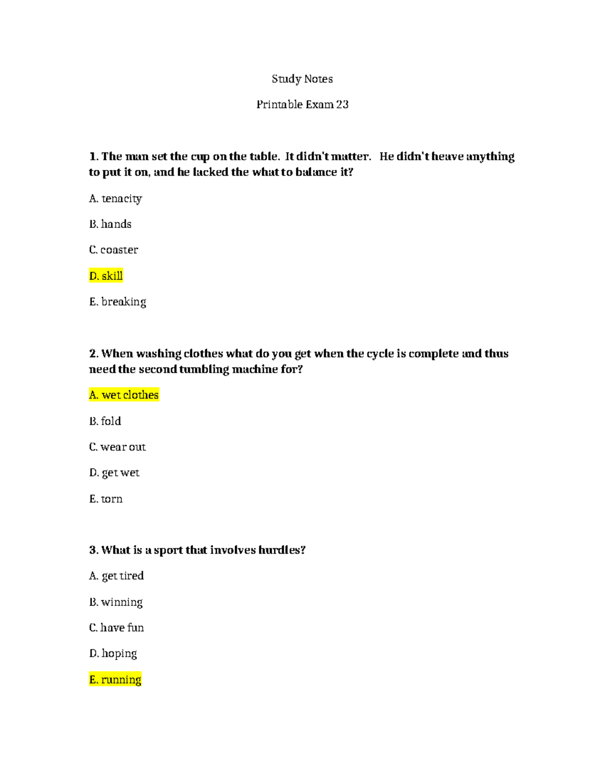 Study Notes for Exam 23: Footpounds & Quercin Concepts - Studocu