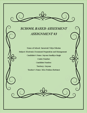 GOE SBA - Csec geography sba sample- GFC training centre - Table of ...