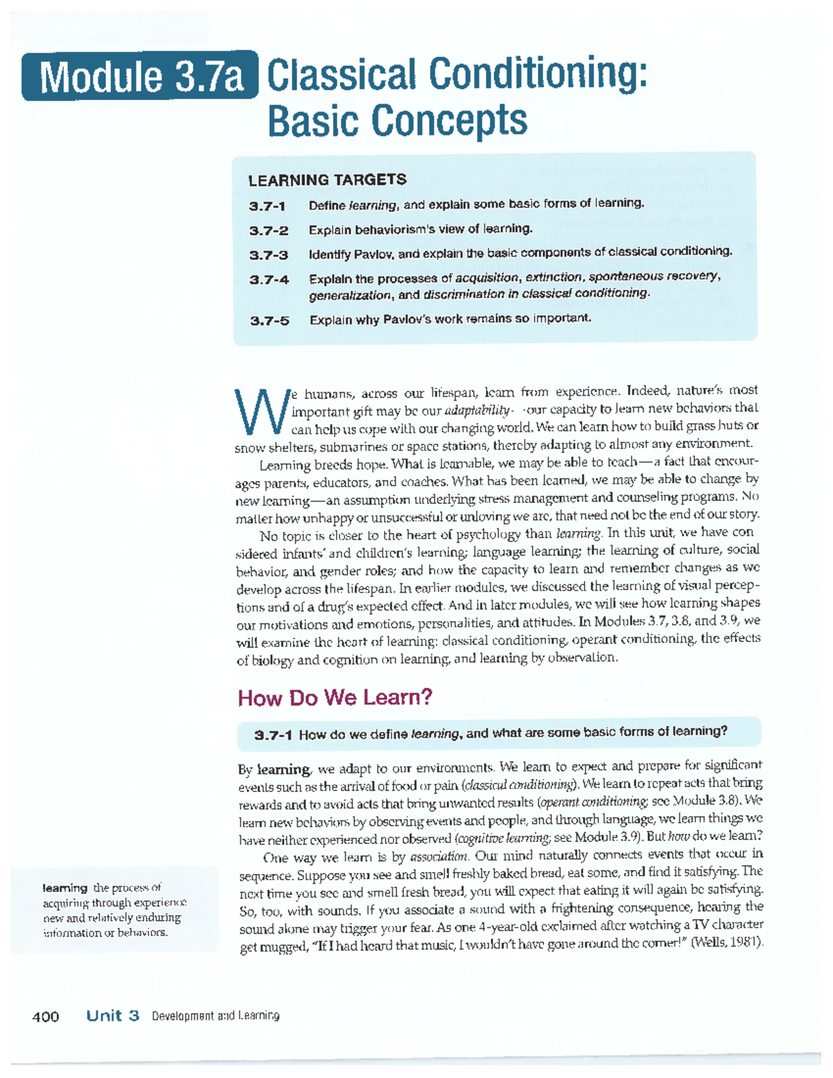 Module 3.7a Classical Conditioning: Basic Concepts - Studocu