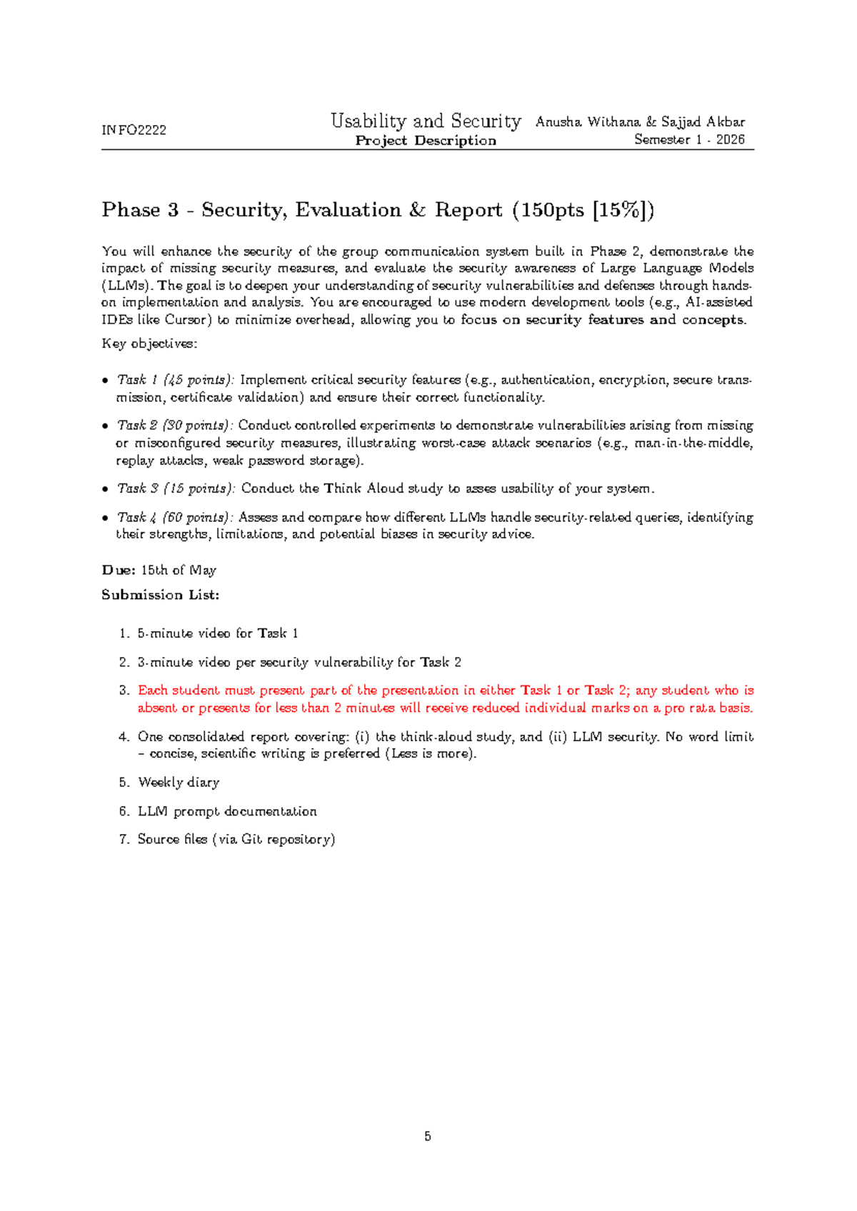 INFO2222-2026-Project Description: Usability & Security Evaluation ...