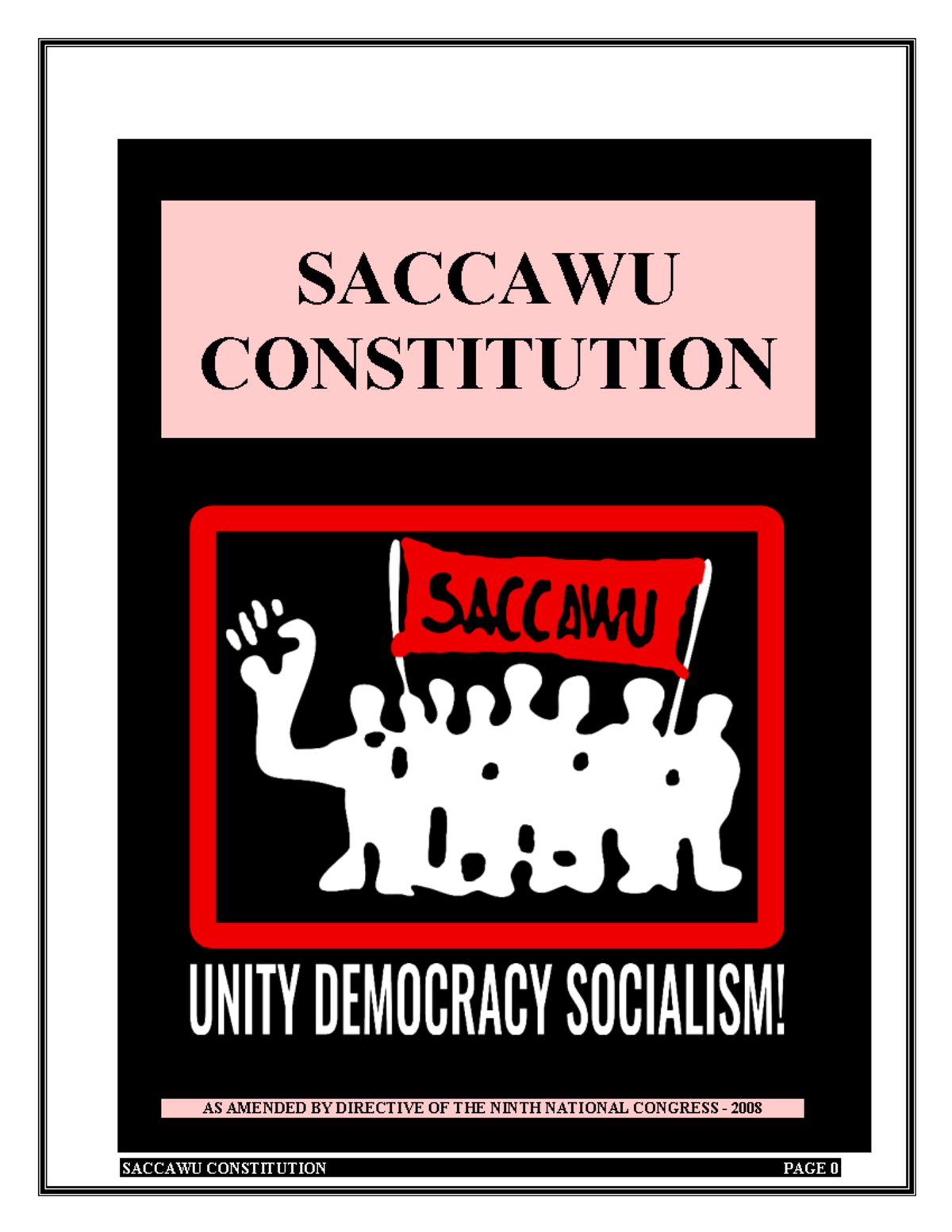 NINTH NATIONAL CONGRESS 2008: SACCAWU CONSTITUTION AMENDMENTS - Studocu