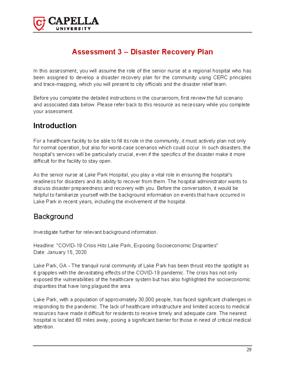 Assessment 3: Disaster Recovery Plan Using CERC Principles - Studocu