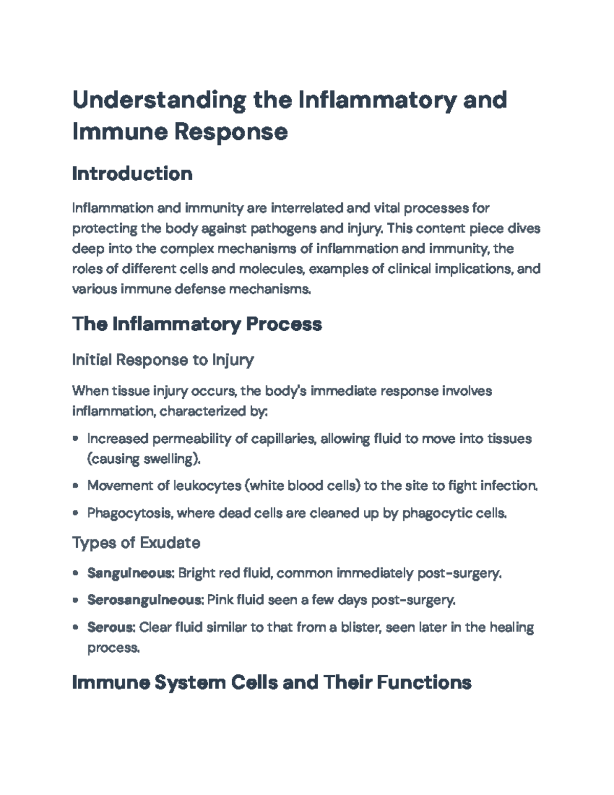 Understanding Inflammatory & Immune Responses: Mechanisms & Clinical ...