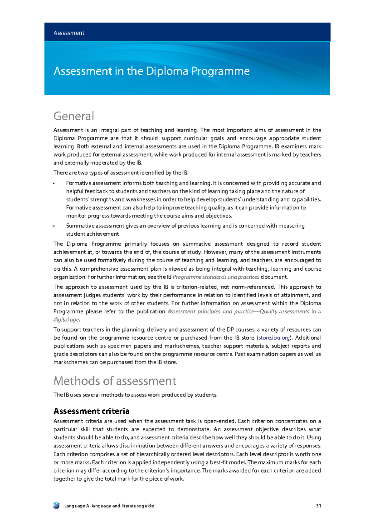 Assessment Criteria for Paper 1 in the Diploma Programme (DP) - Studocu