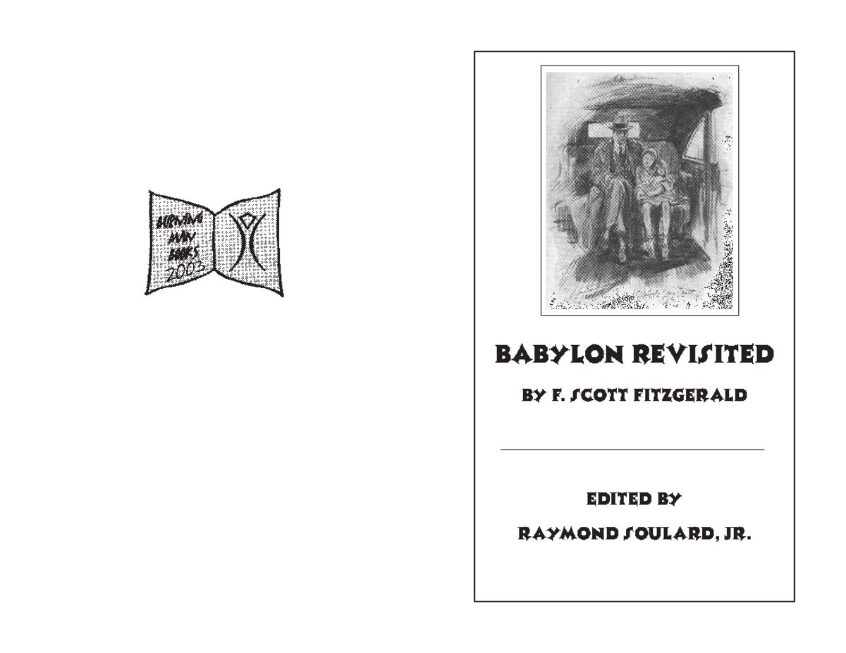 Babylon Revisited - Babylon RevisIted by F. Scott Fitzgerald Edited by ...
