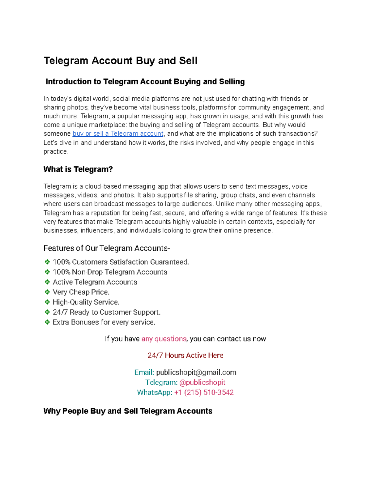 Telegram Account Buy and Sell - Telegram Account Buy and Sell ...