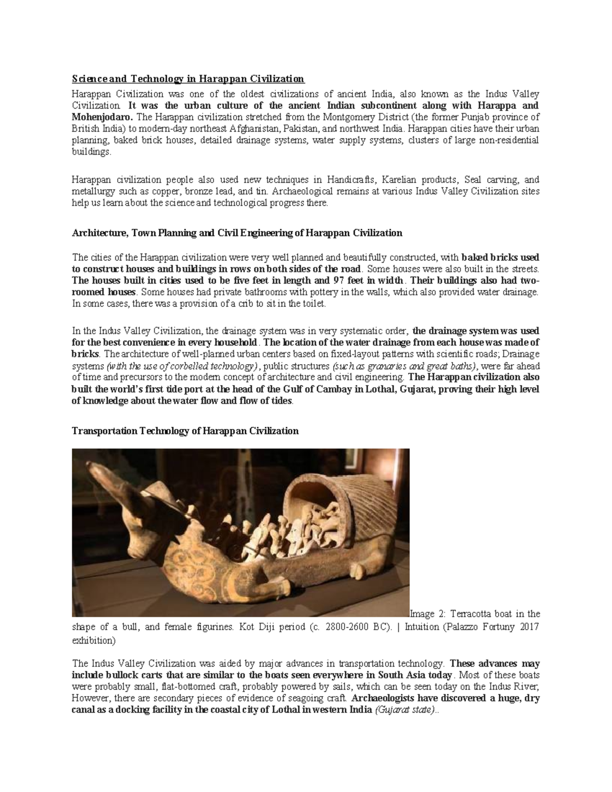 Science & Tech Innovations in Harappan Civilization (HIST 101) - Studocu